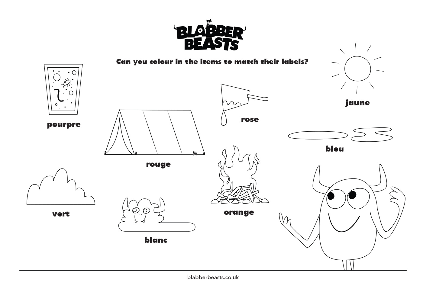 Colours | Worksheet | Blabber Beasts